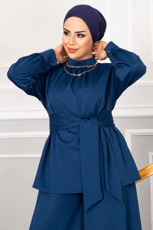 Dila Double Hijab Suit Blue - Hicabistan.com | Wholesale Hijab and ...