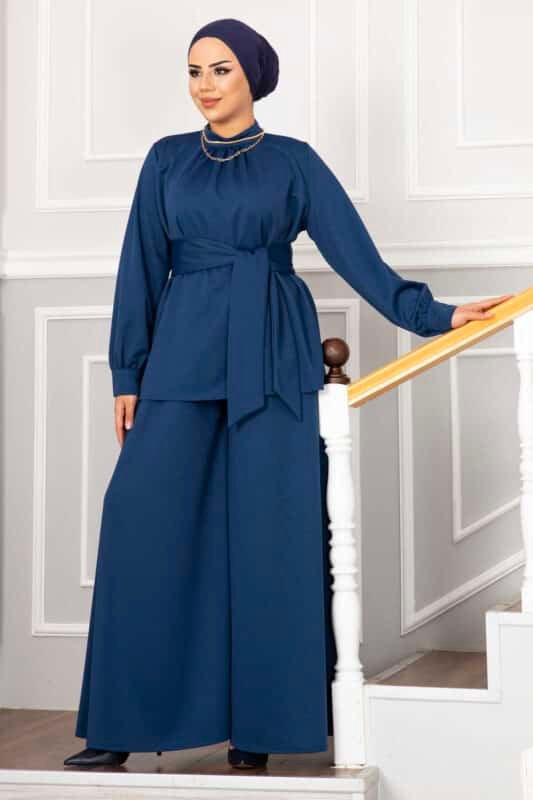 Dila Double Hijab Suit Blue - Hicabistan.com | Wholesale Hijab and ...