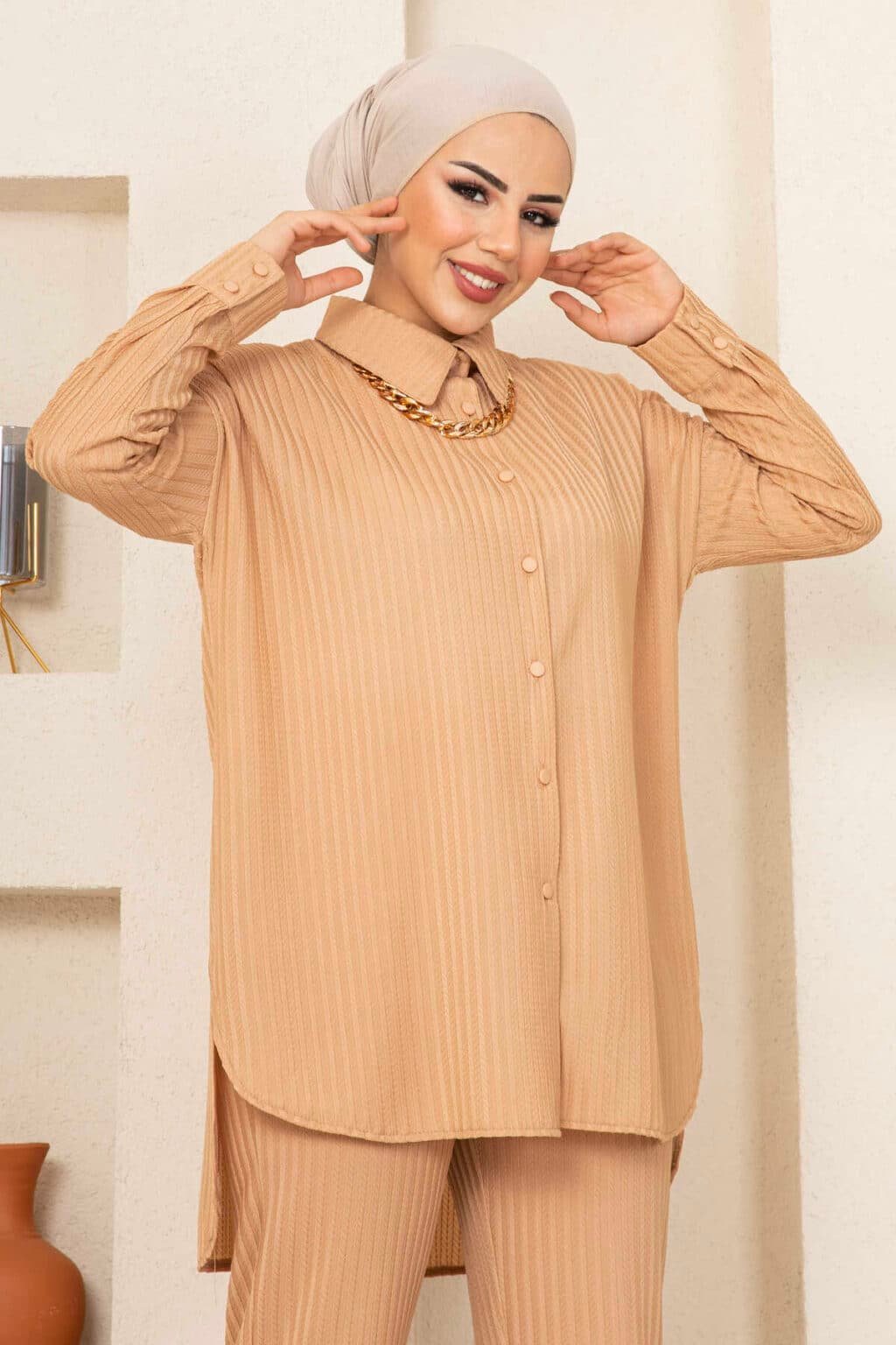 Palmas Double Hijab Set Coffee - Hicabistan.com | Wholesale Hijab and ...