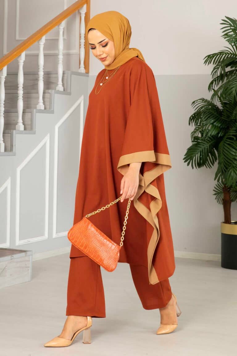 Oversize Double Hijab Suit Brick - Hicabistan.com | Wholesale Hijab and ...
